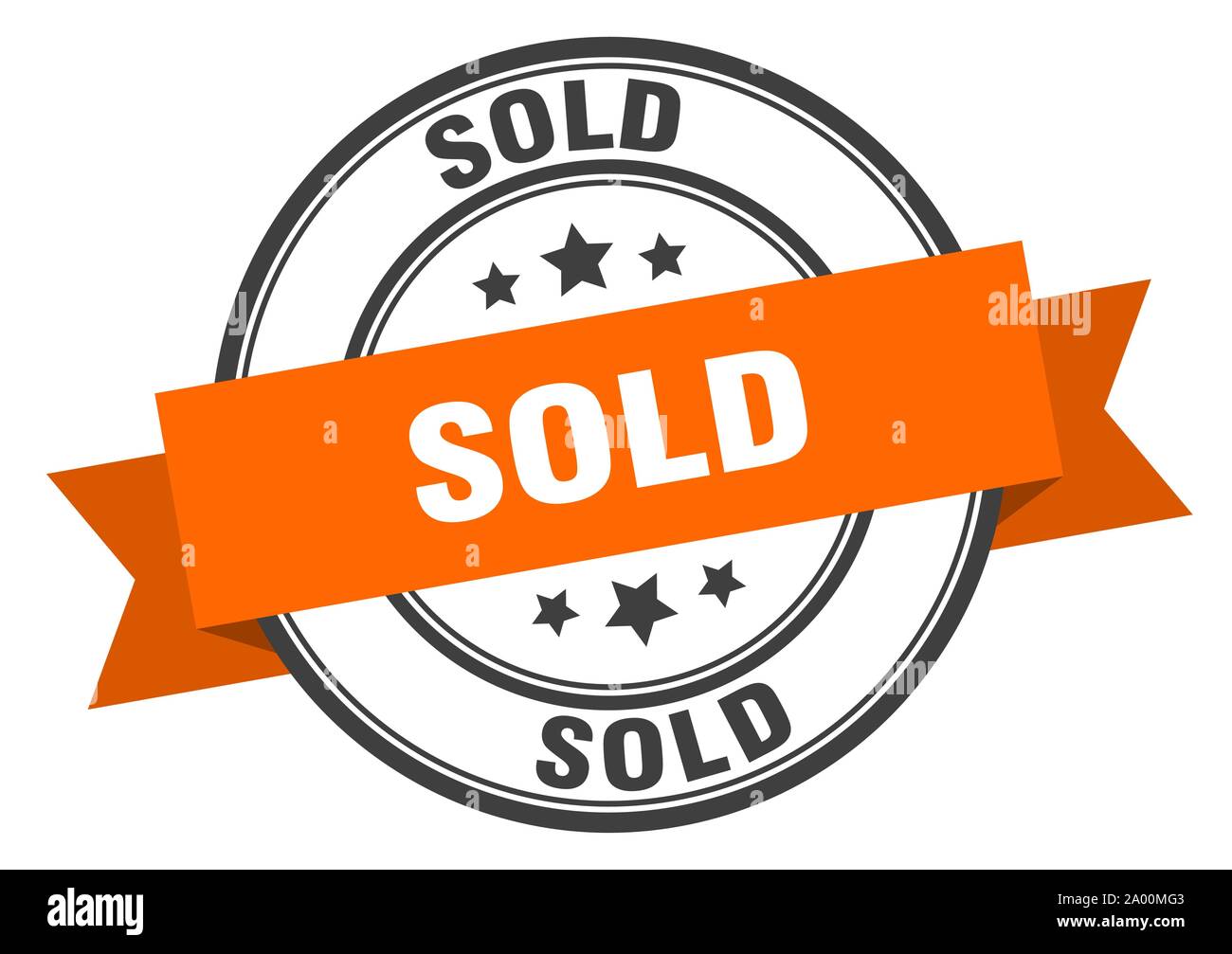 sold label. sold orange band sign. sold Stock Vector Image & Art - Alamy