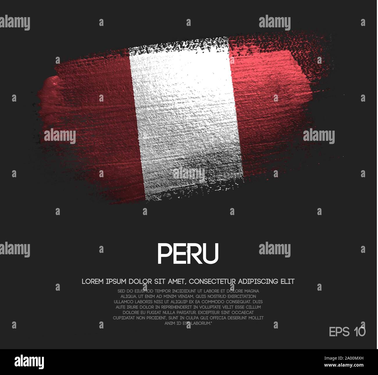 Peru Flag Made of Glitter Sparkle Brush Paint Vector Stock Vector Image ...