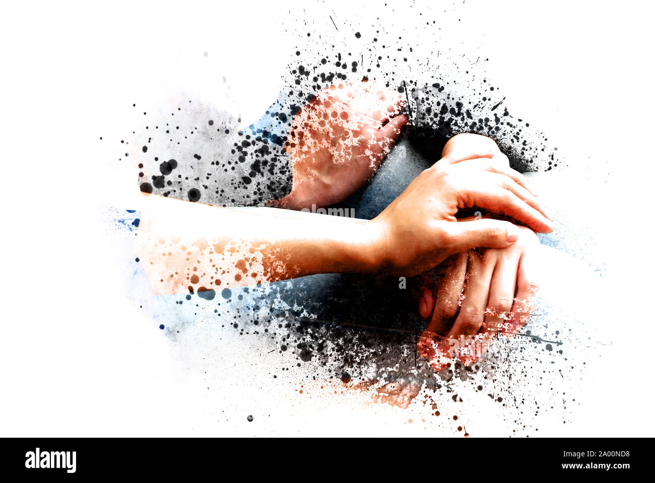 Abstract Join hands business concept and handshake concept on ...