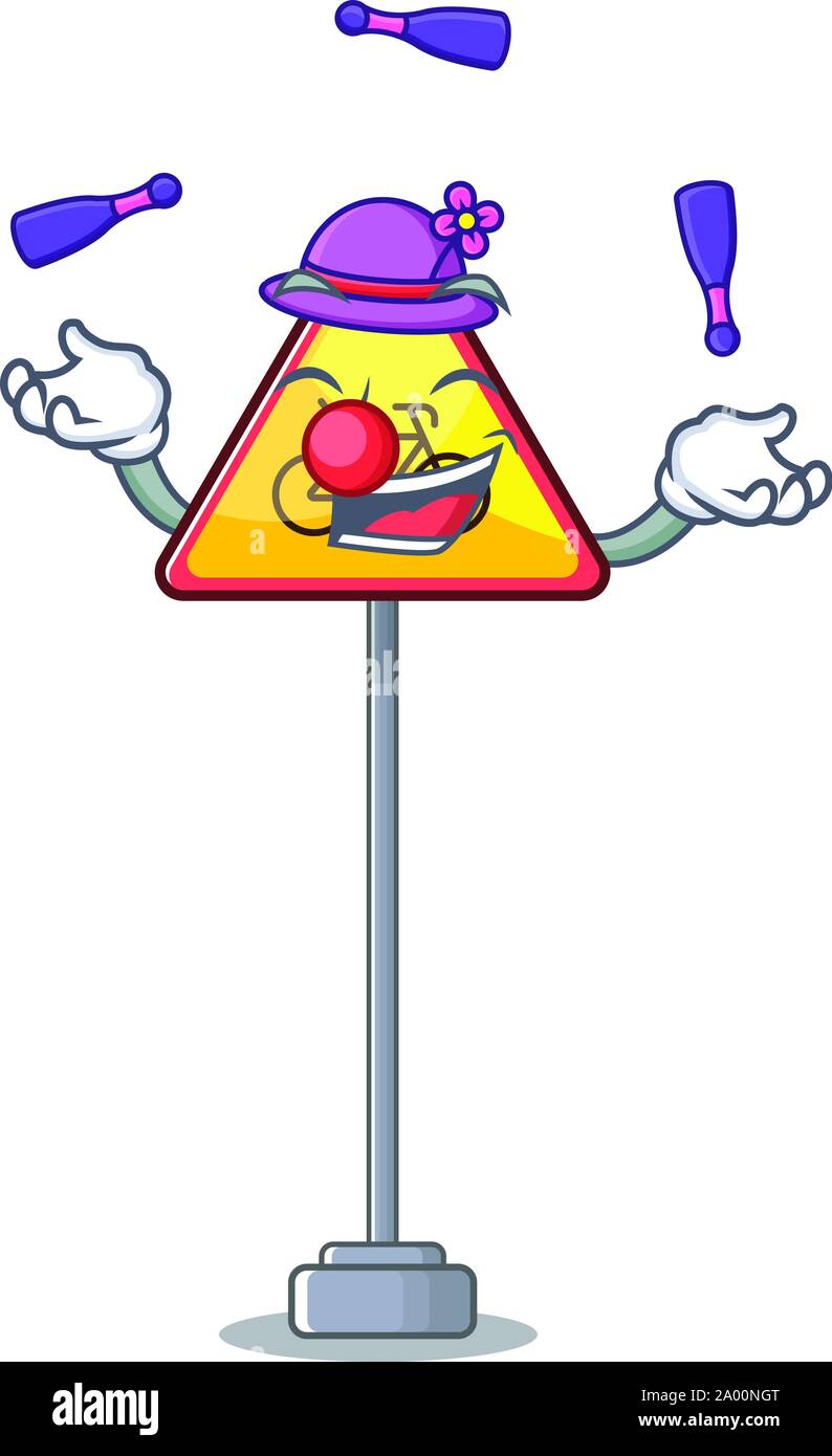 Juggling no cycling cartoon on a roadside Stock Vector Image & Art - Alamy