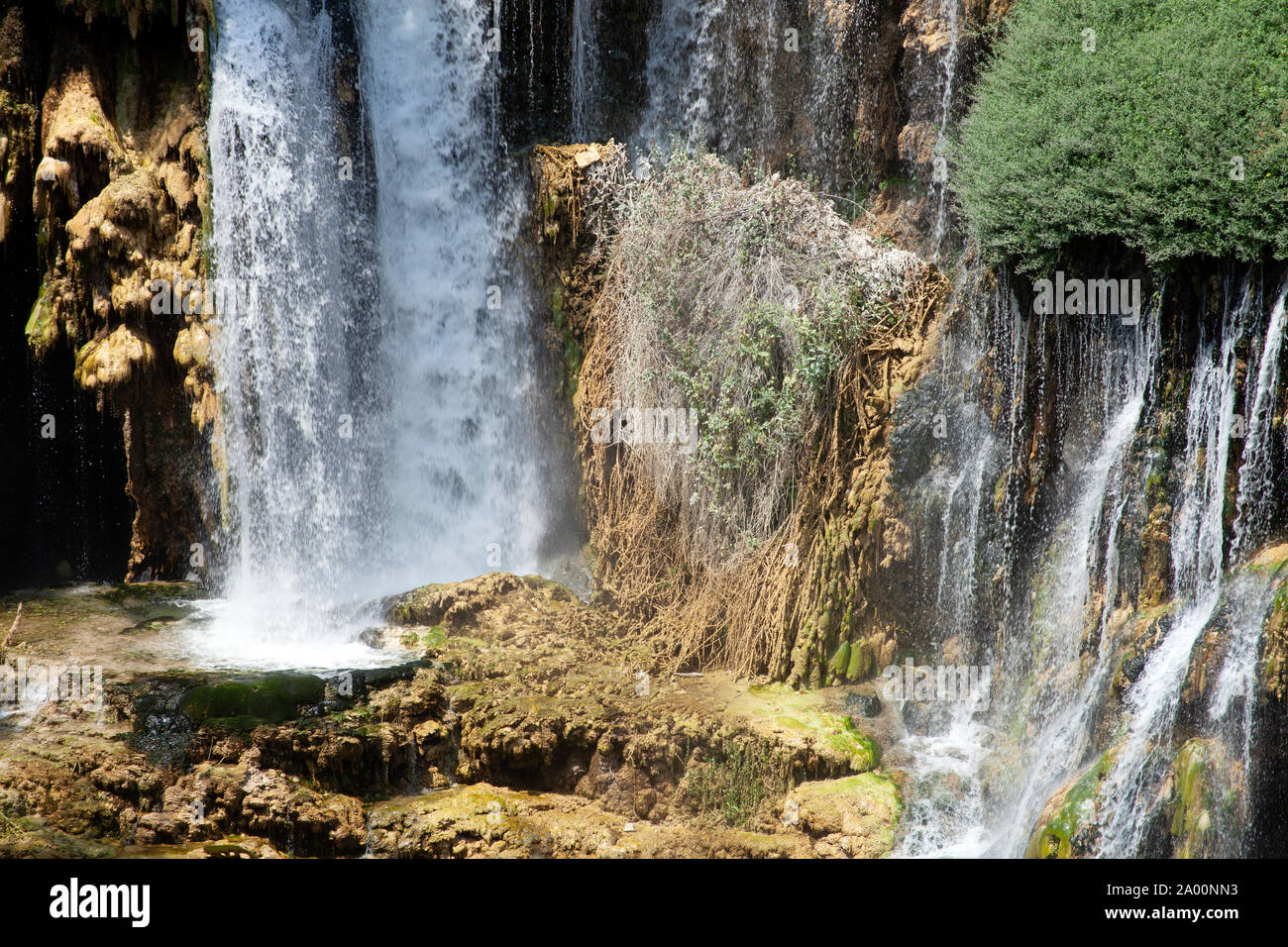beautiful waterfall photo background, rocky field Stock Photo - Alamy