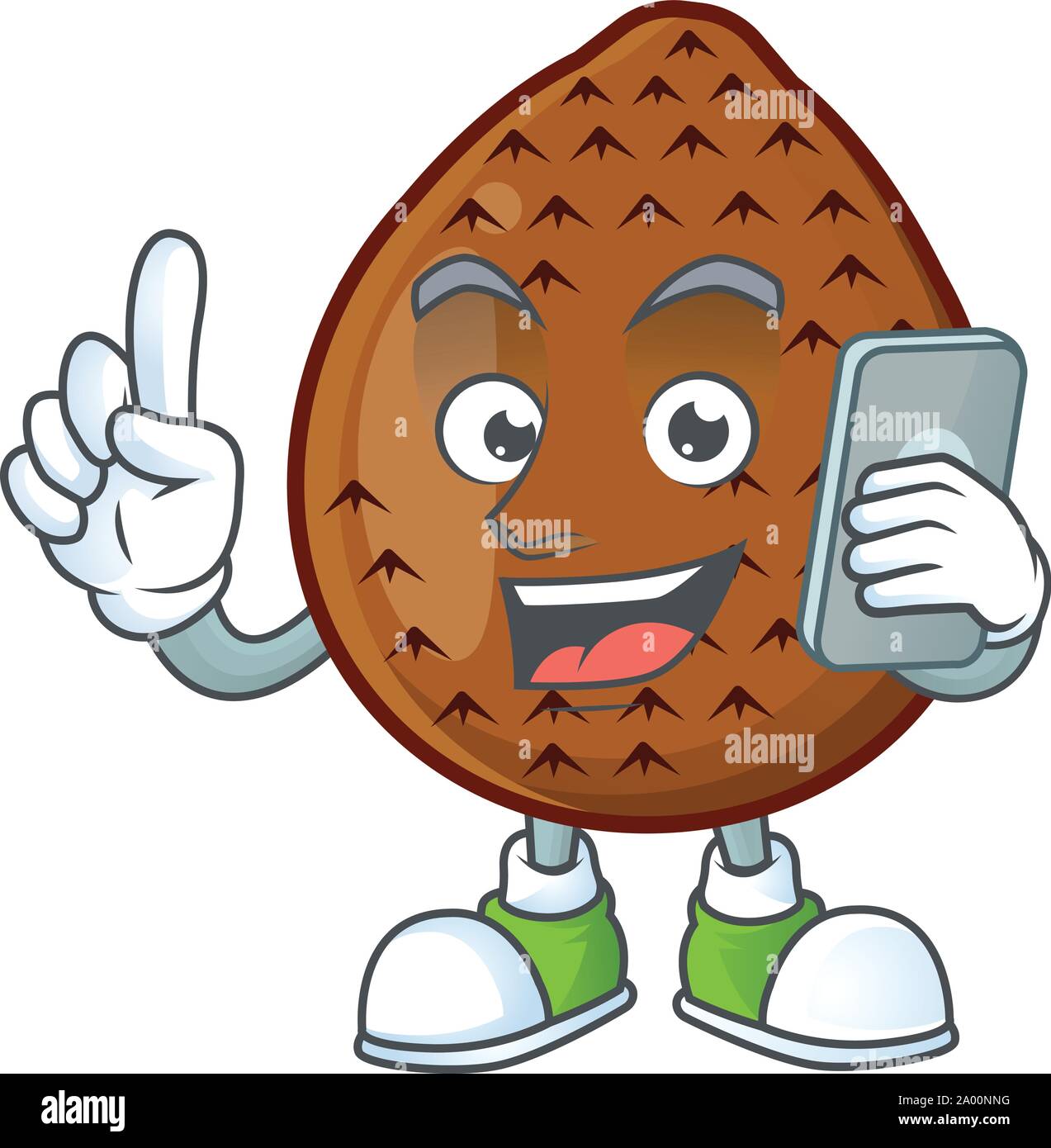 With phone salak fruit cartoon character with mascot Stock Vector Image ...