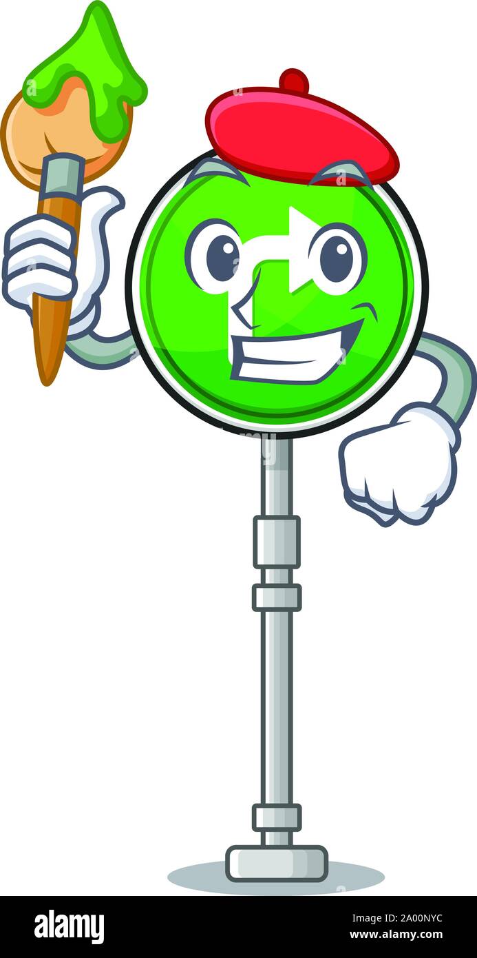 Artist turn right isolated in the mascot Stock Vector Image & Art - Alamy
