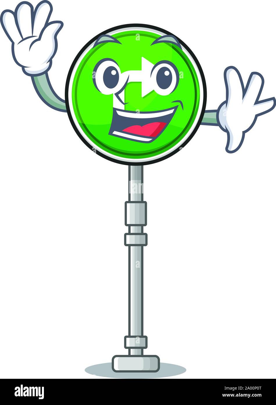 Waving miniature turn right on cartoon table Stock Vector Image & Art ...