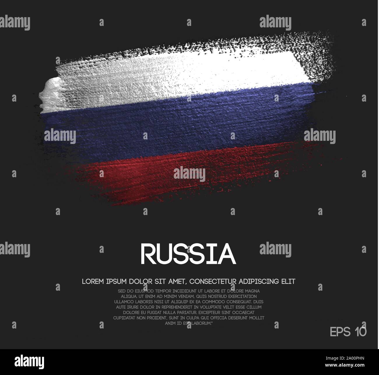 Russia Flag Made of Glitter Sparkle Brush Paint Vector Stock Vector ...