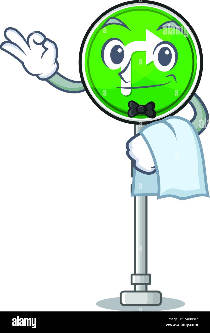 Waiter turn right shape with the cartoon Stock Vector Image & Art - Alamy