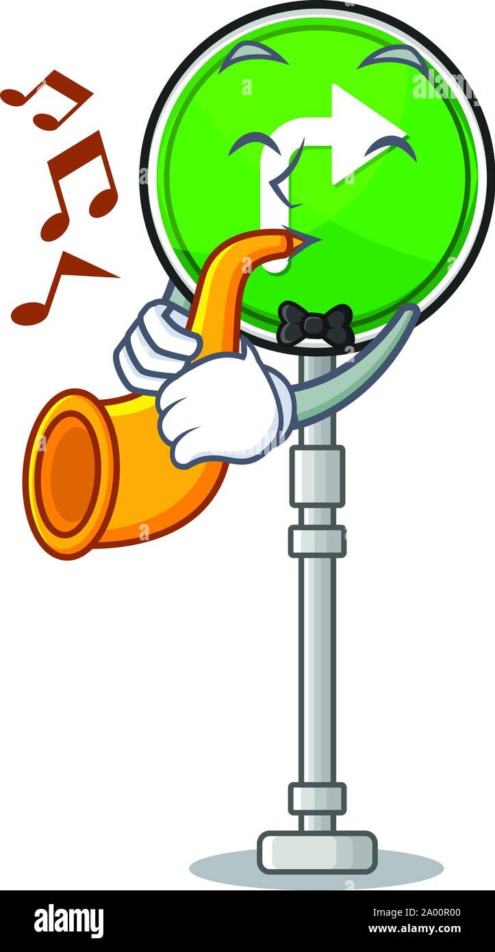 With trumpet turn right shape with the cartoon Stock Vector Image & Art ...