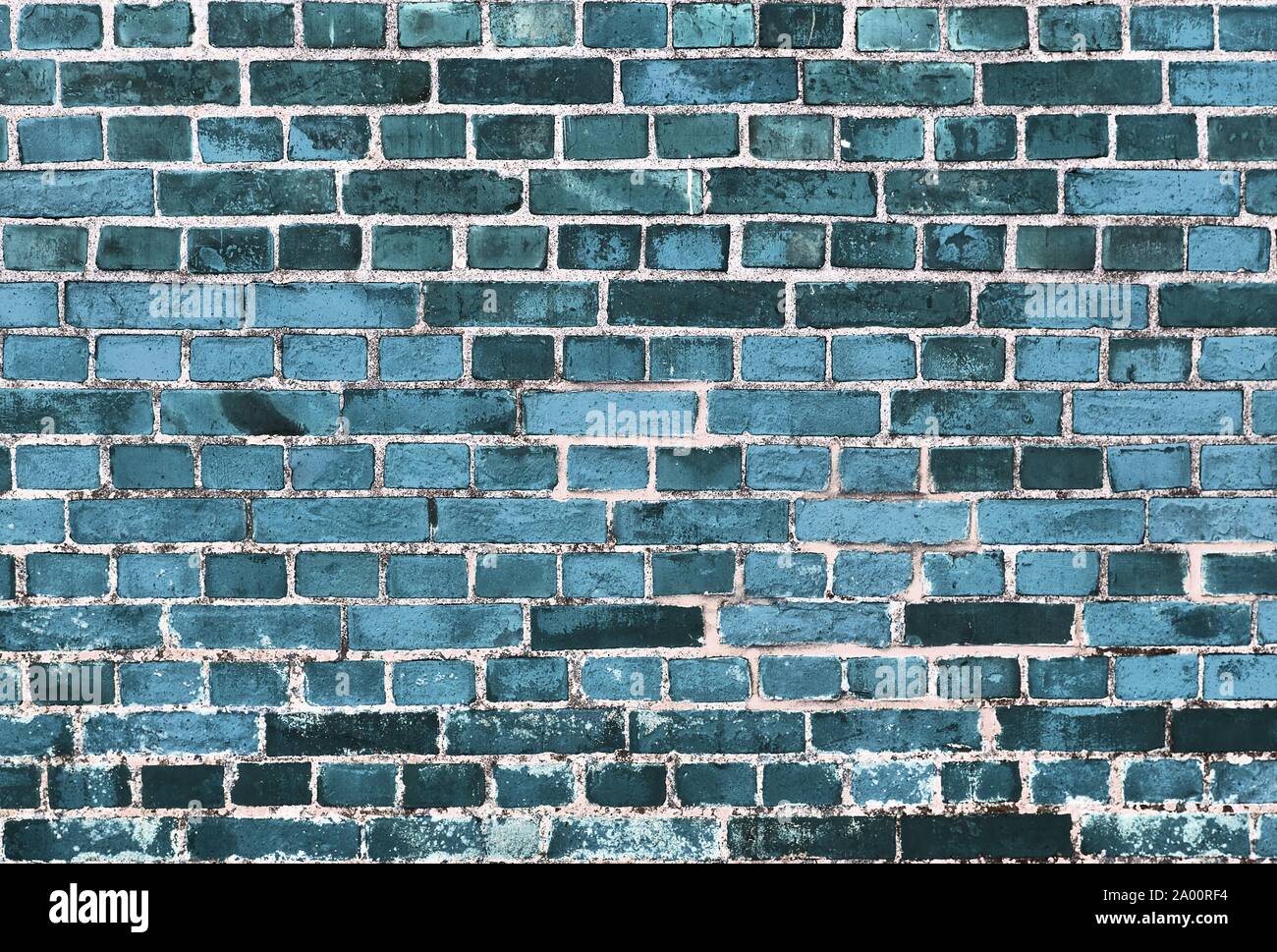 Detailed close up view on weathered blue brick walls at aged buildings ...