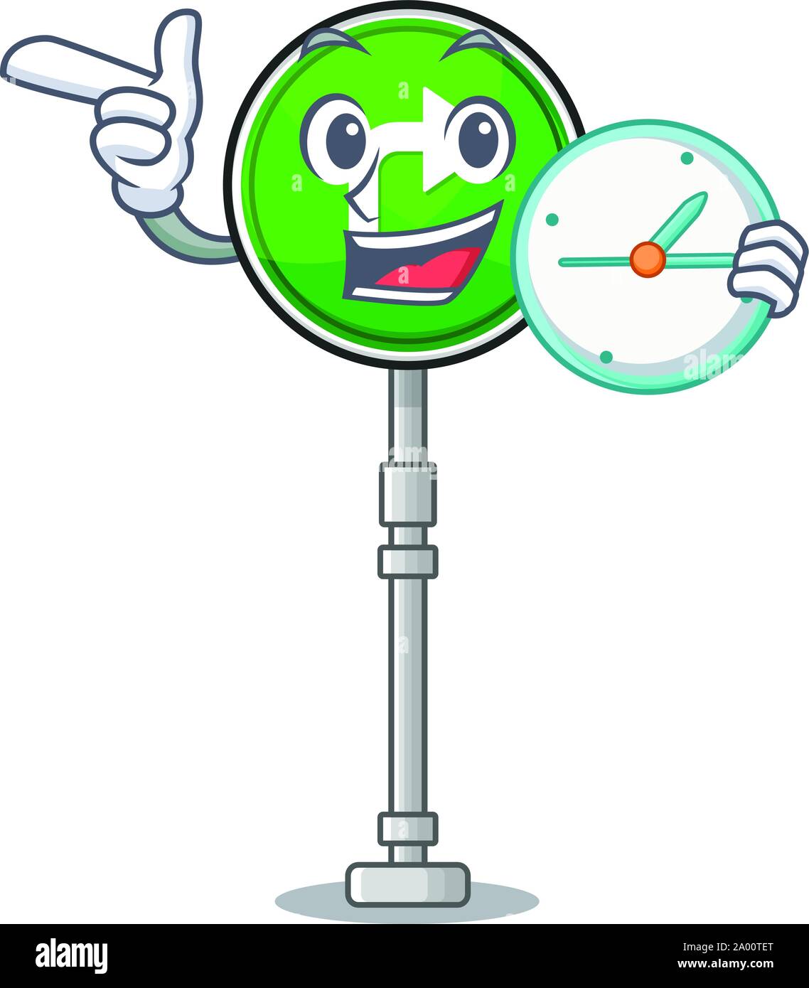 With clock miniature turn right on cartoon table Stock Vector Image ...