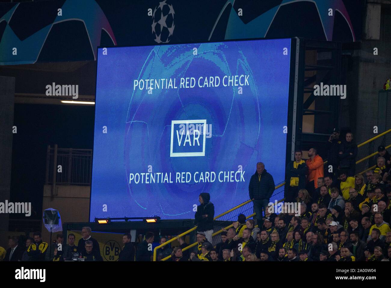 The referee decision is checked, displayed on the scoreboard, display ...
