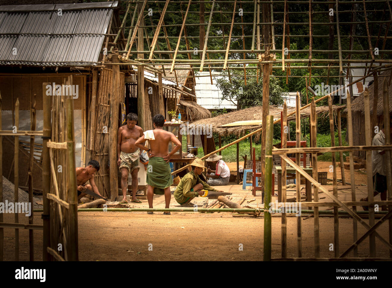 Local workers in Myanmar Stock Photo - Alamy