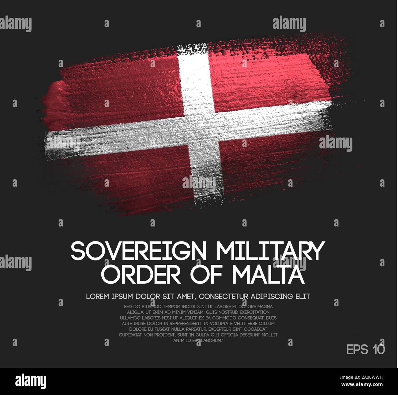 Sovereign Military Order of Malta Flag Made of Glitter Sparkle Brush ...