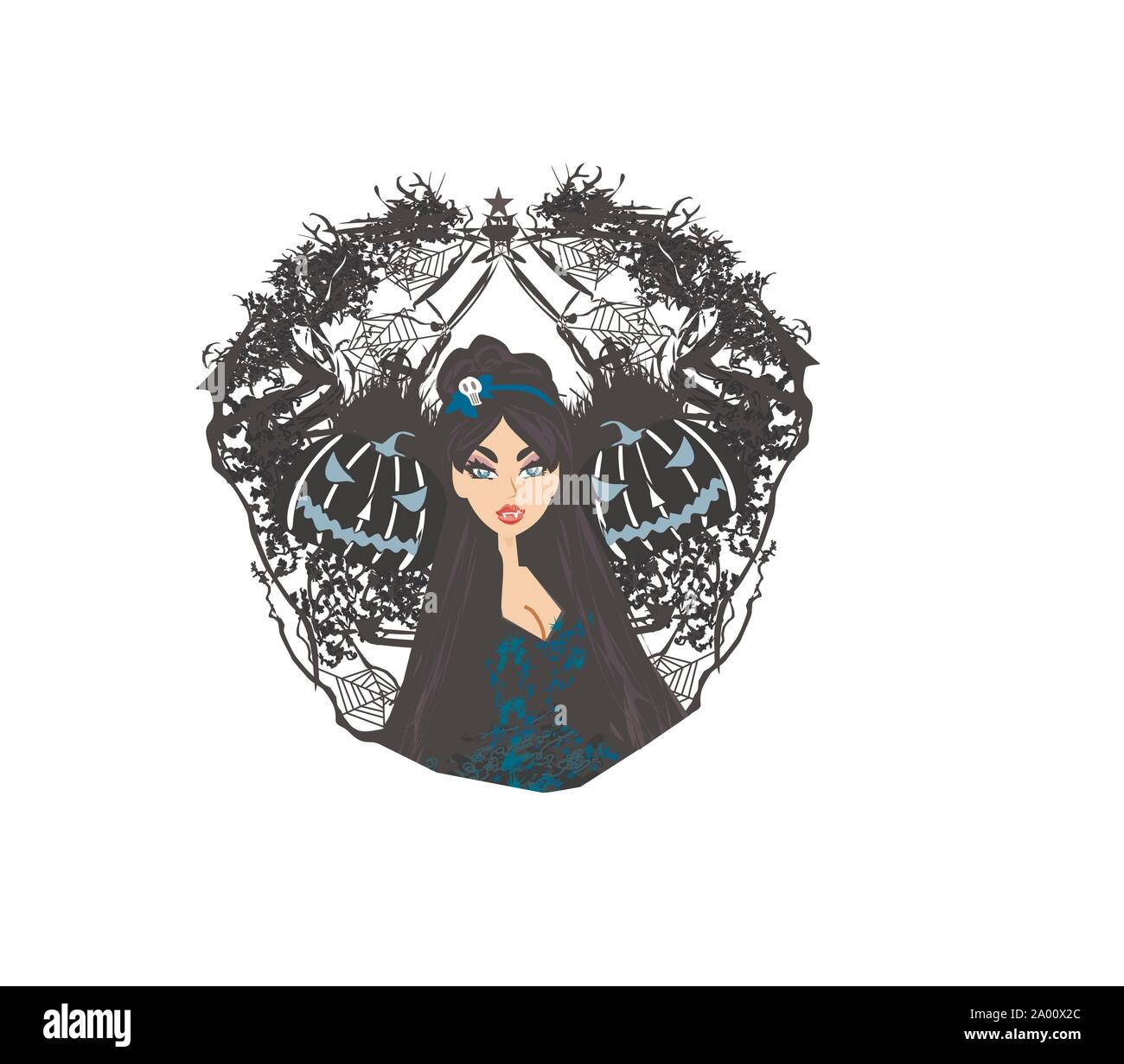 abstract decorative banner of a beautiful female vampire Stock Vector ...