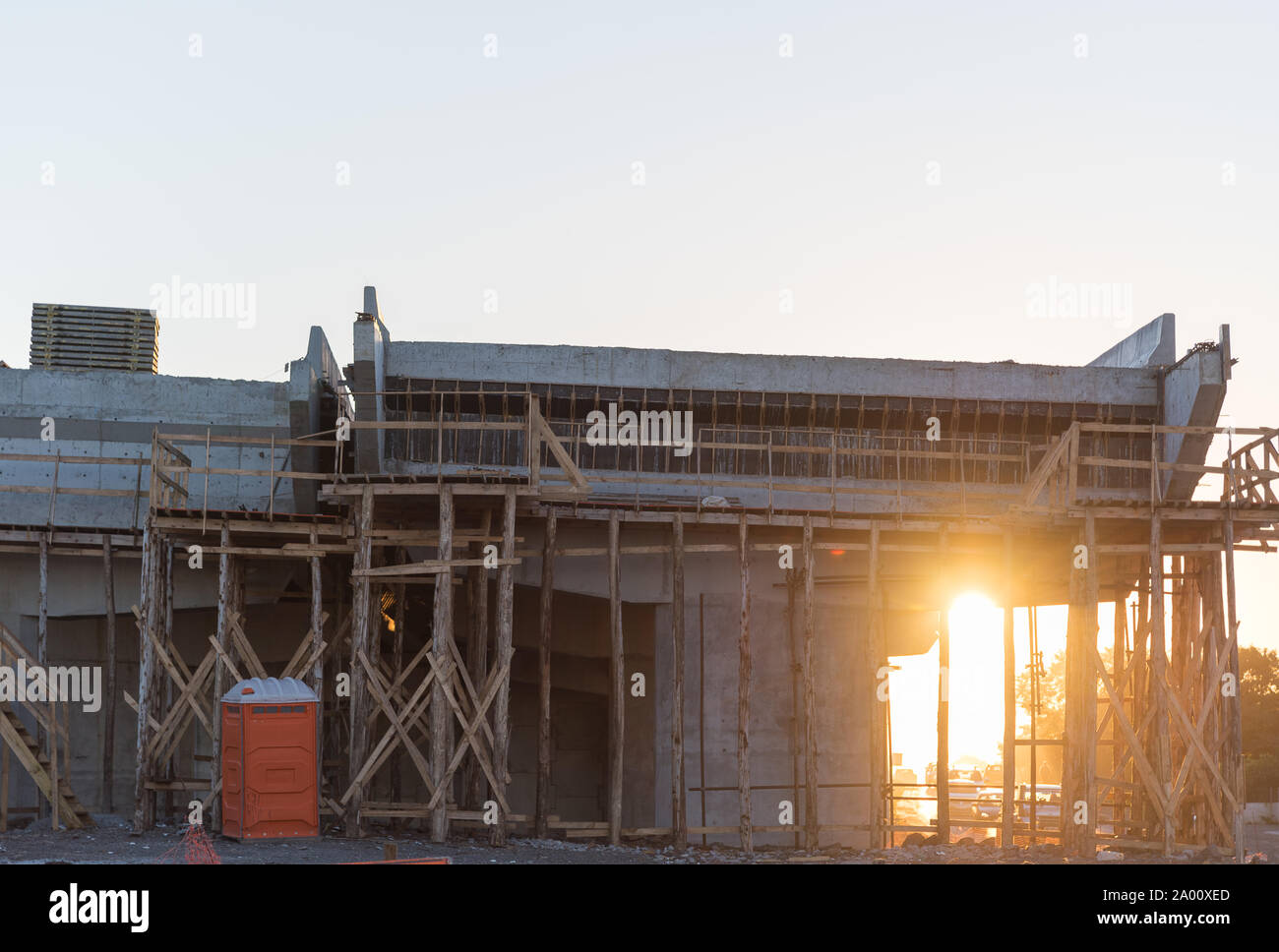 Construction works of a viaduct on a federal highway in the city of ...
