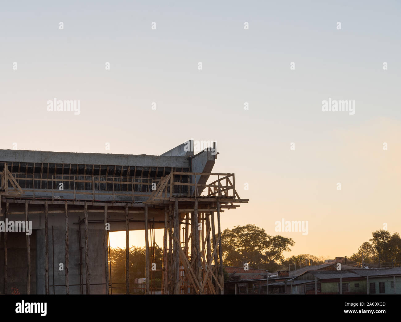 Construction works of a viaduct on a federal highway in the city of ...