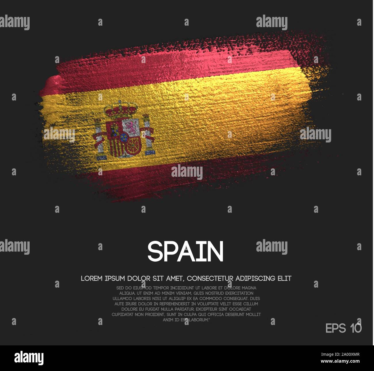 Spain Flag Made of Glitter Sparkle Brush Paint Vector Stock Vector ...