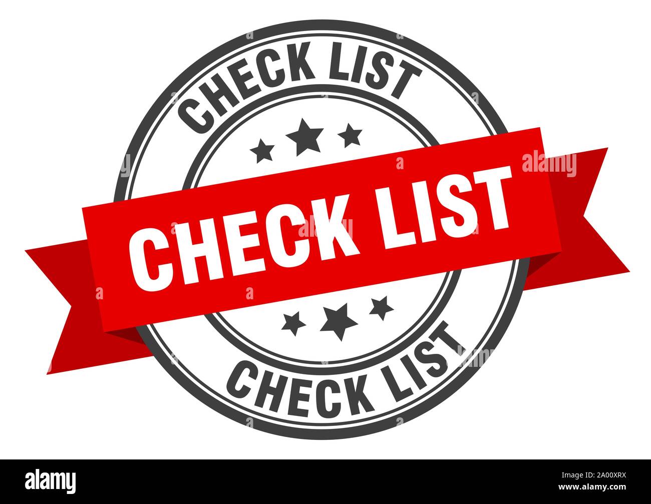 check list label. check list red band sign. check list Stock Vector ...
