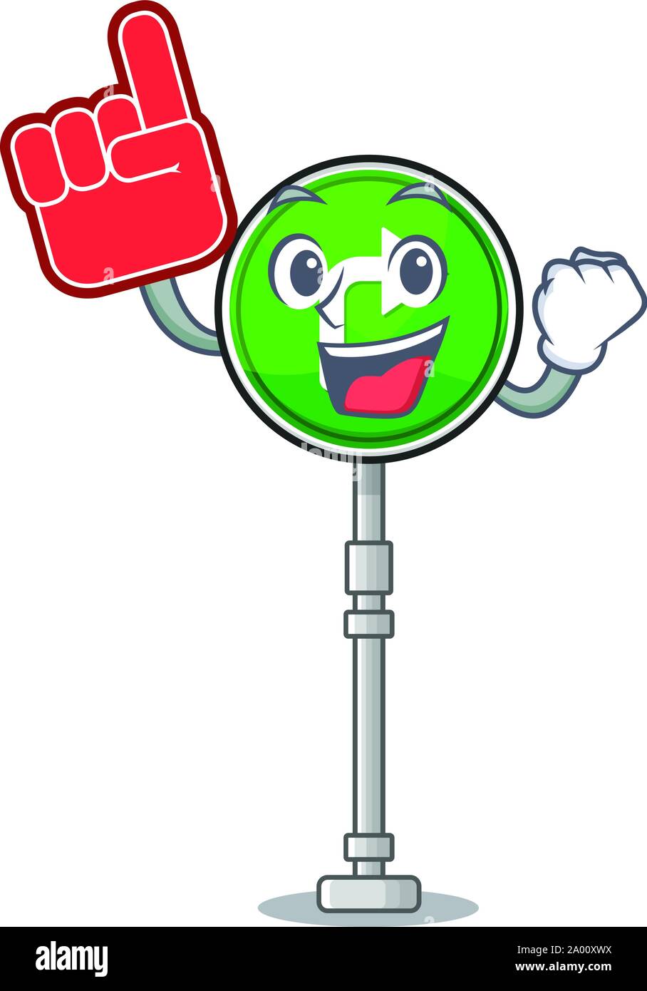 Foam finger toys turn character right on chair Stock Vector Image & Art ...