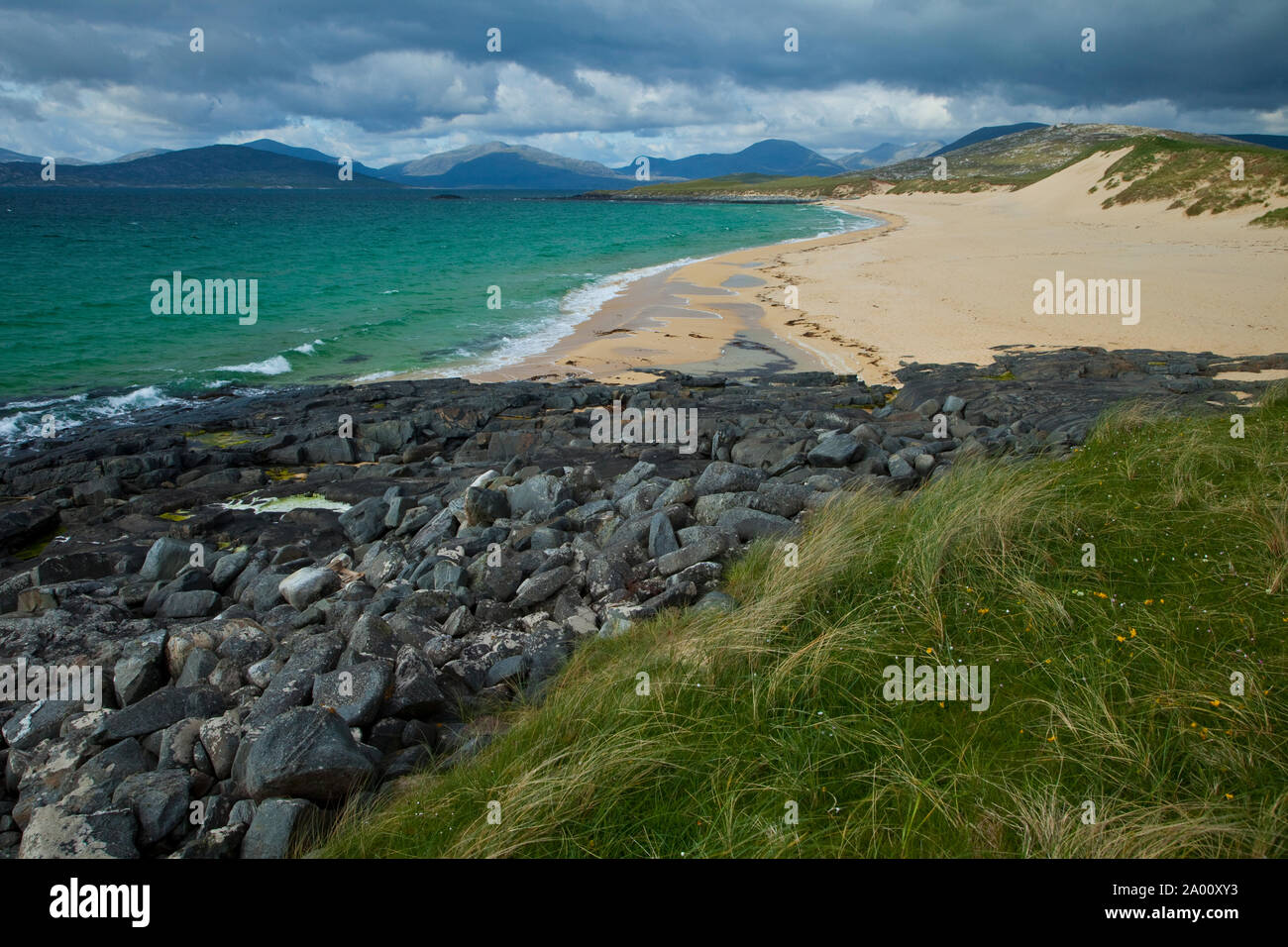 Playa de Scarista Beach. Sound of Taransay. South Harris Island. Outer ...