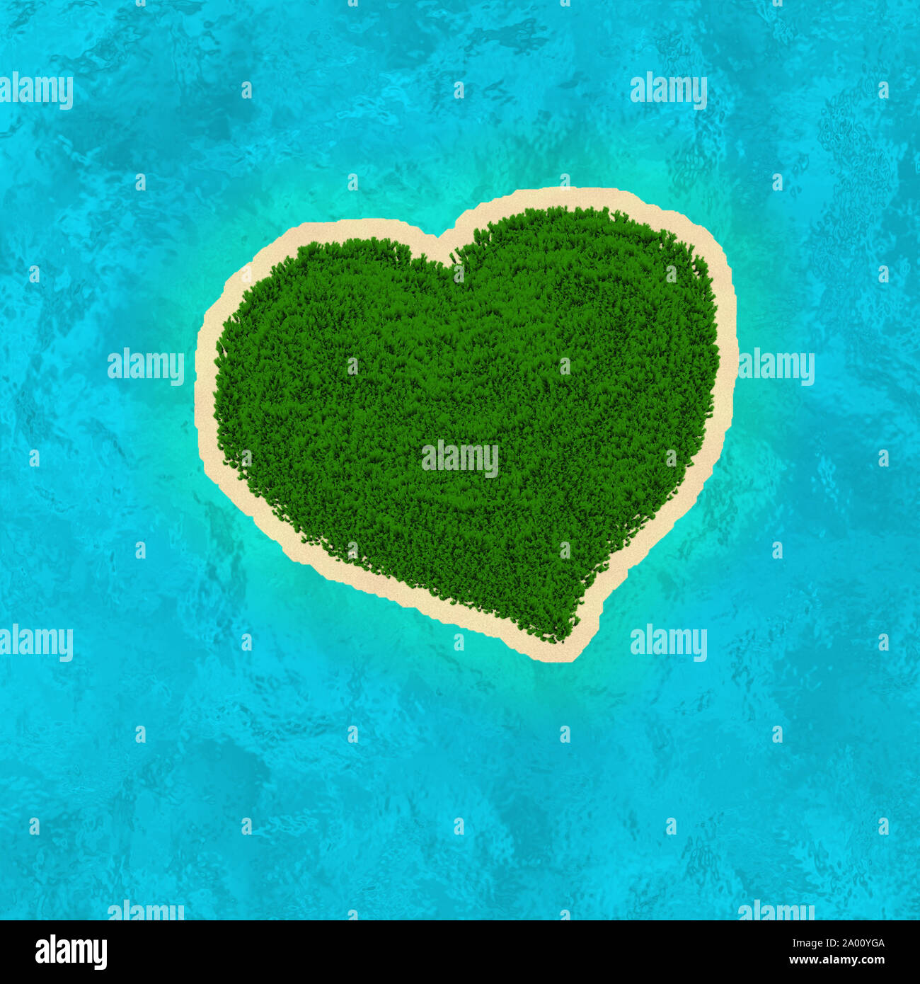 Paradise Island in the form of heart Stock Photo - Alamy