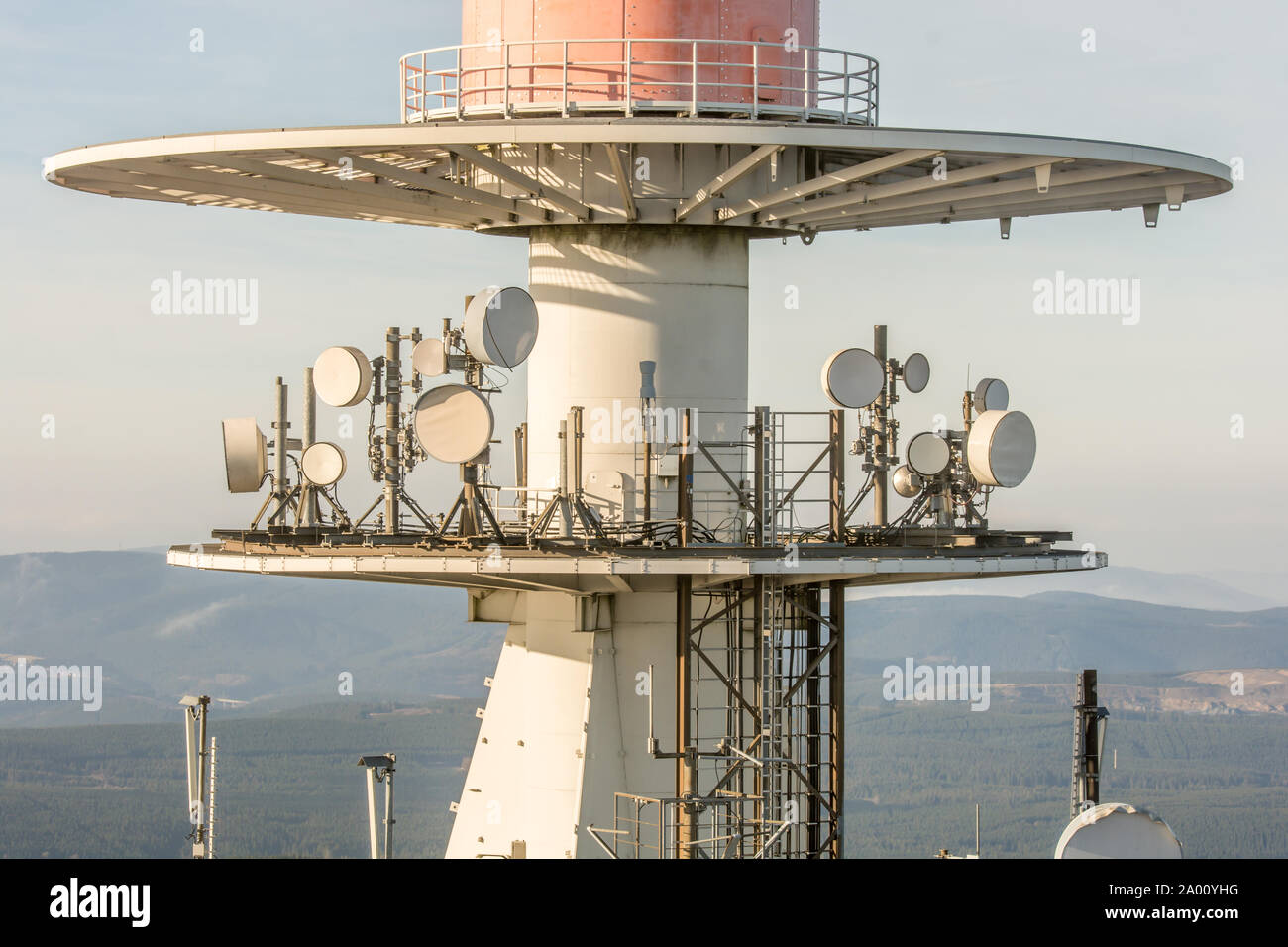 Technique on a radio mast in detail Stock Photo - Alamy