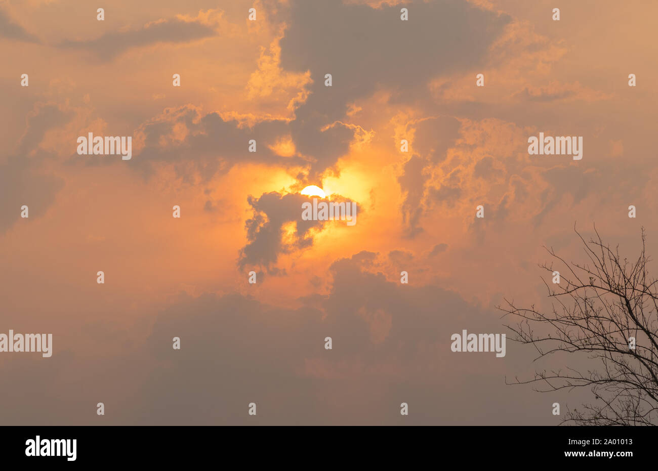 The late afternoon and the landscape of a sunset in the southern ...