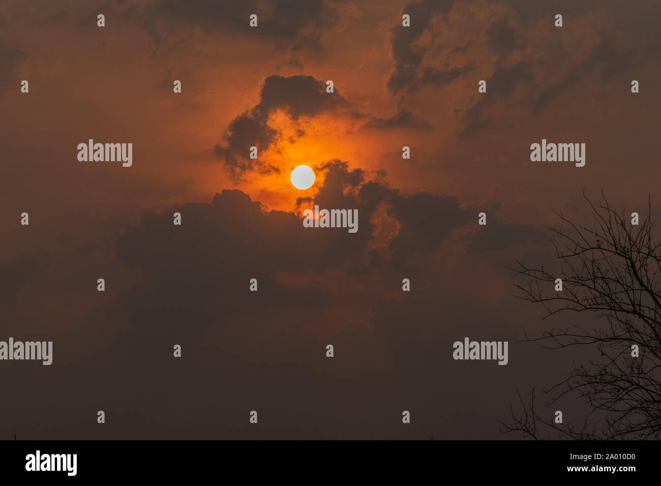 The late afternoon and the landscape of a sunset in the southern ...