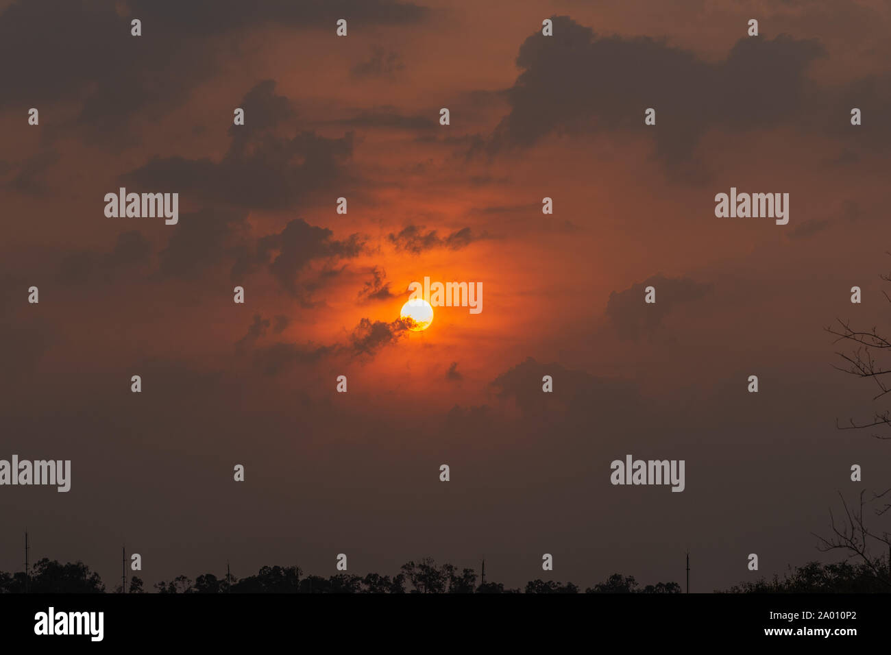 The late afternoon and the landscape of a sunset in the southern ...