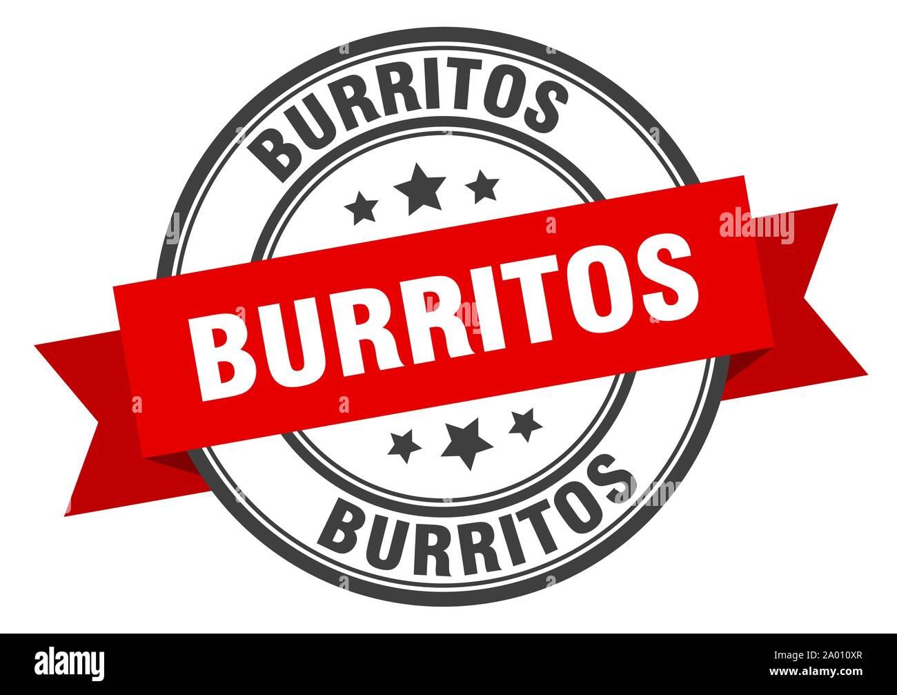 burritos label. burritos red band sign. burritos Stock Vector Image ...