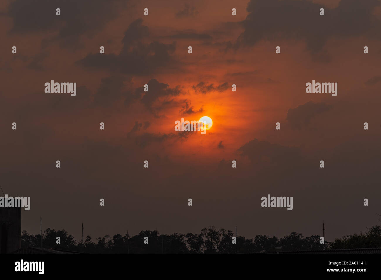 The late afternoon and the landscape of a sunset in the southern ...