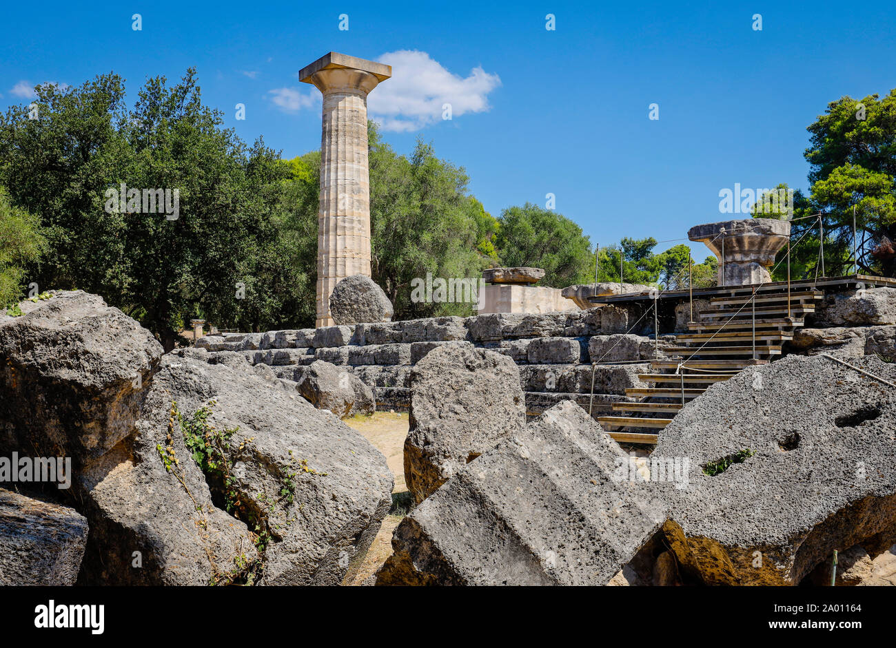 Olympia, Elis, Peloponnese, Greece - Ancient Olympia, here remains of ...
