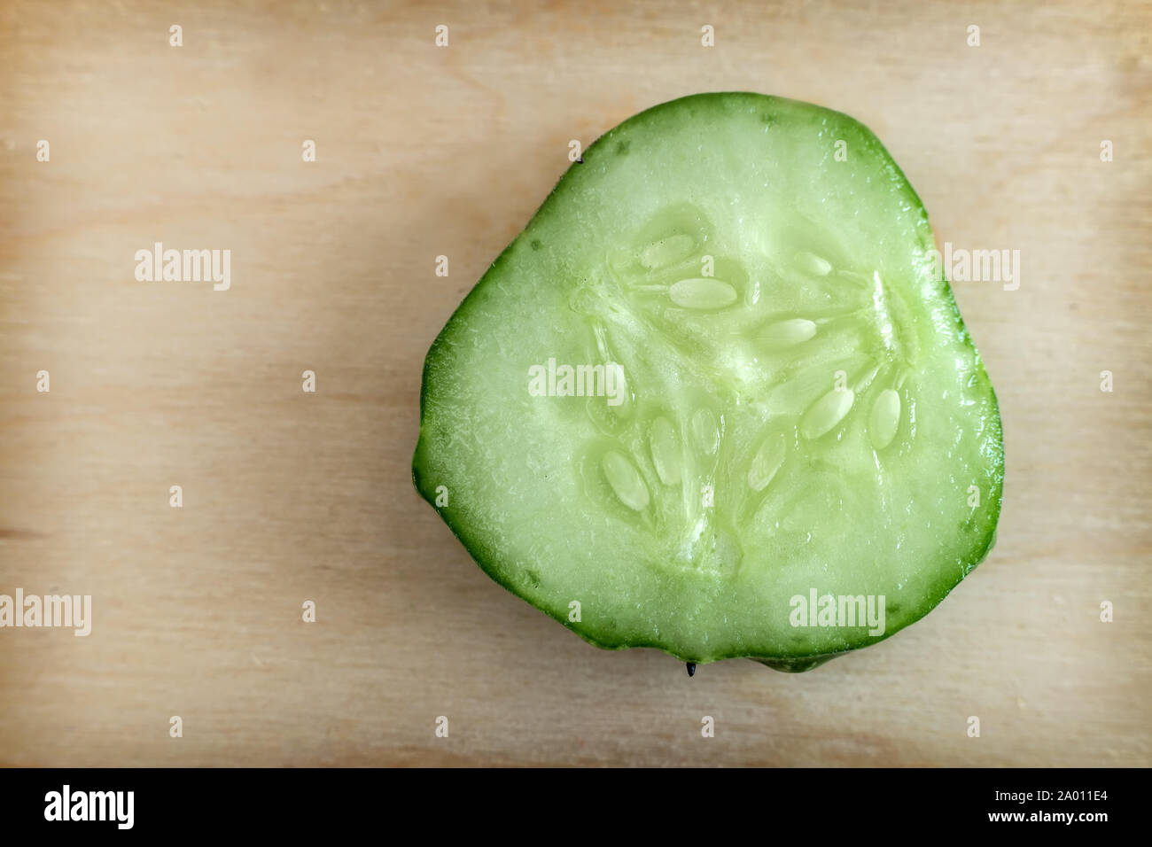 Cross-section of a young cucumber, top view, close-up Stock Photo - Alamy