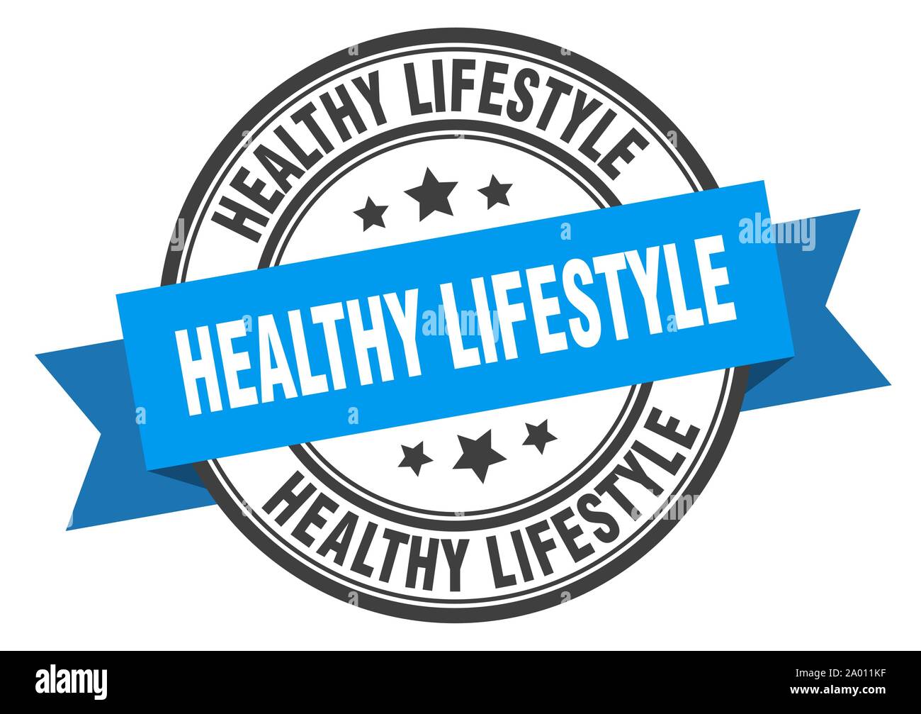 healthy lifestyle label. healthy lifestyle blue band sign. healthy ...