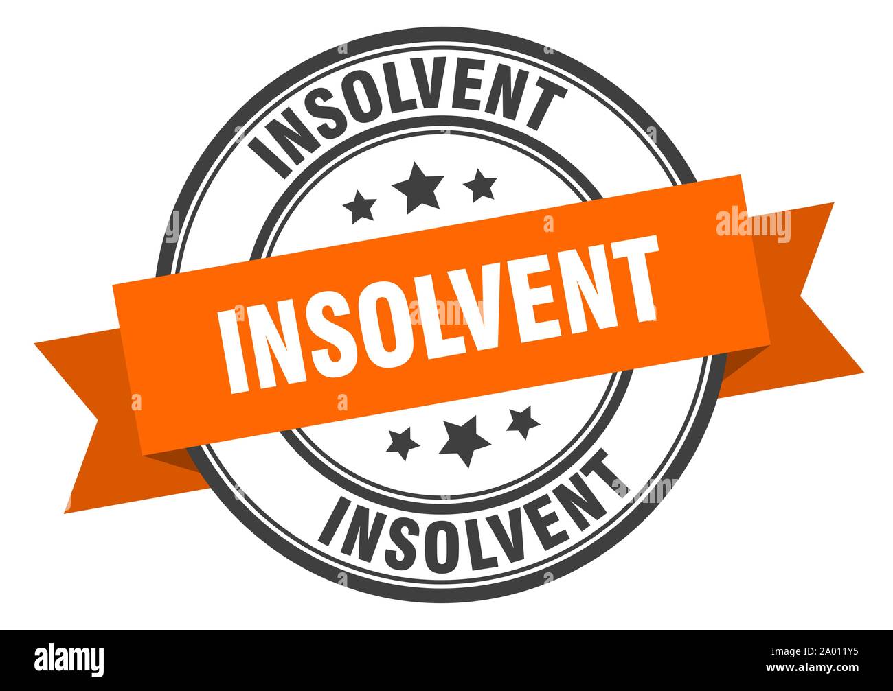 insolvent label. insolvent orange band sign. insolvent Stock Vector ...