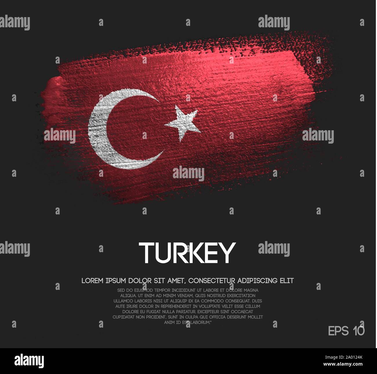 Turkey Flag Made of Glitter Sparkle Brush Paint Vector Stock Vector ...