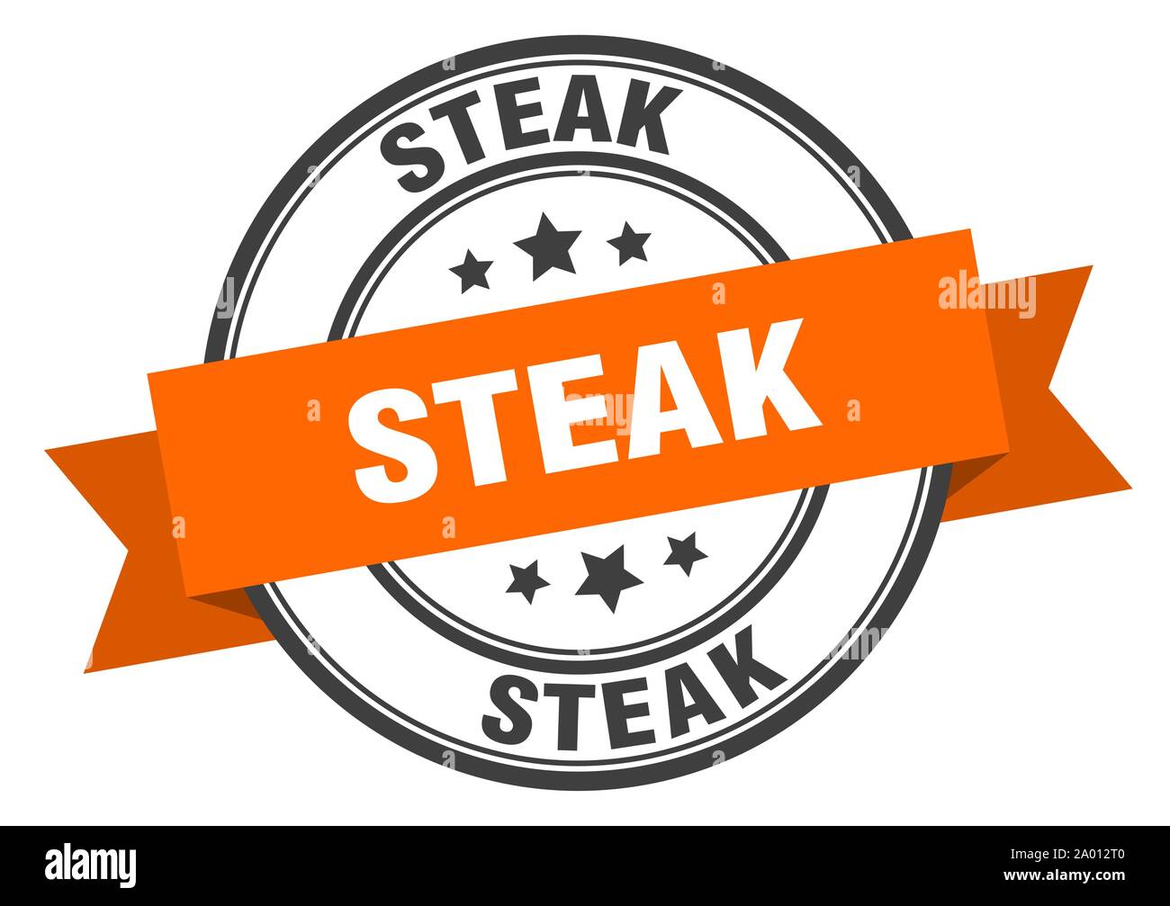 steak label. steak orange band sign. steak Stock Vector Image & Art - Alamy