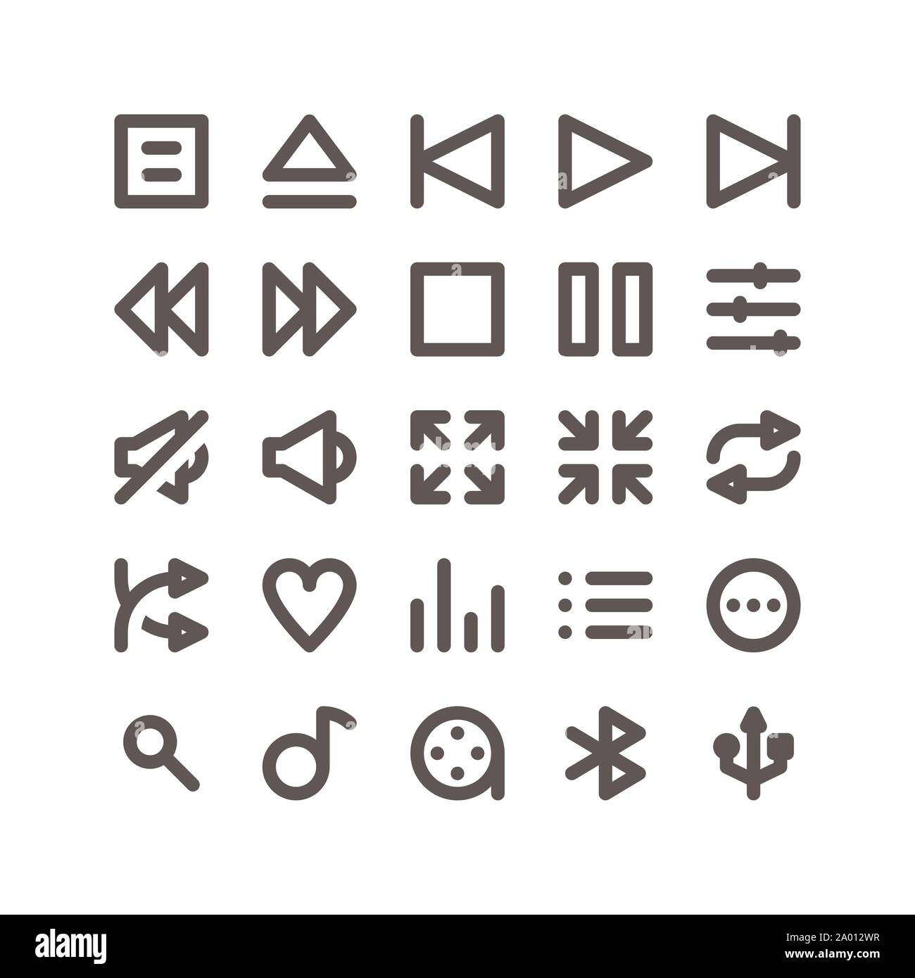 multimedia ui icon set Stock Vector Image & Art - Alamy