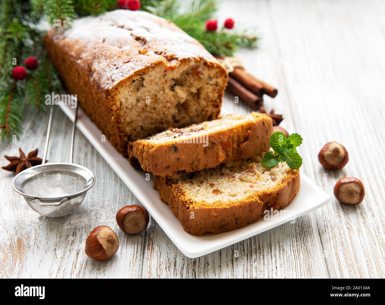traditional homemade stollen with dried fruits and nuts Stock Photo - Alamy