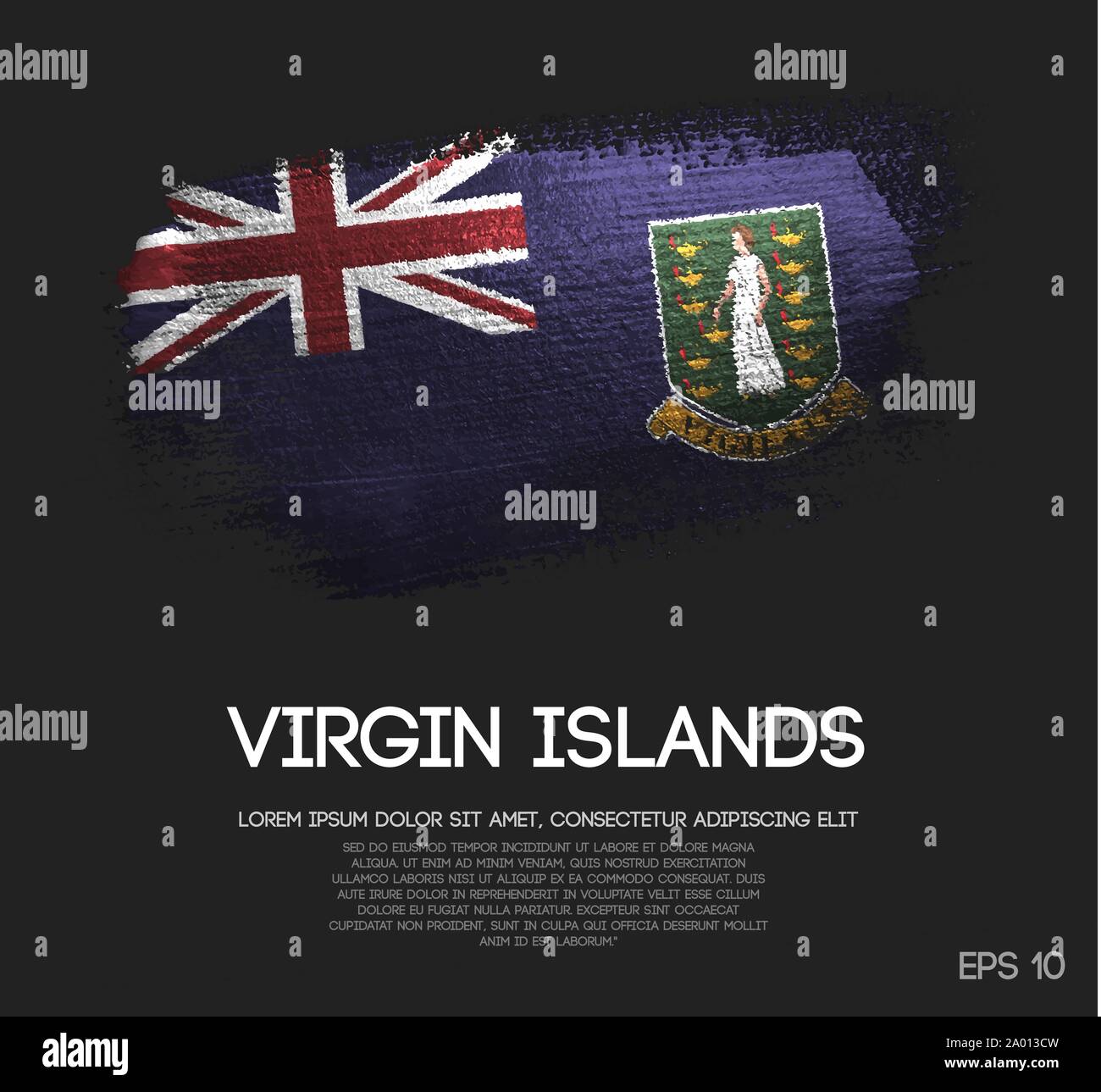 British Virgin Islands Flag Made of Glitter Sparkle Brush Paint Vector ...