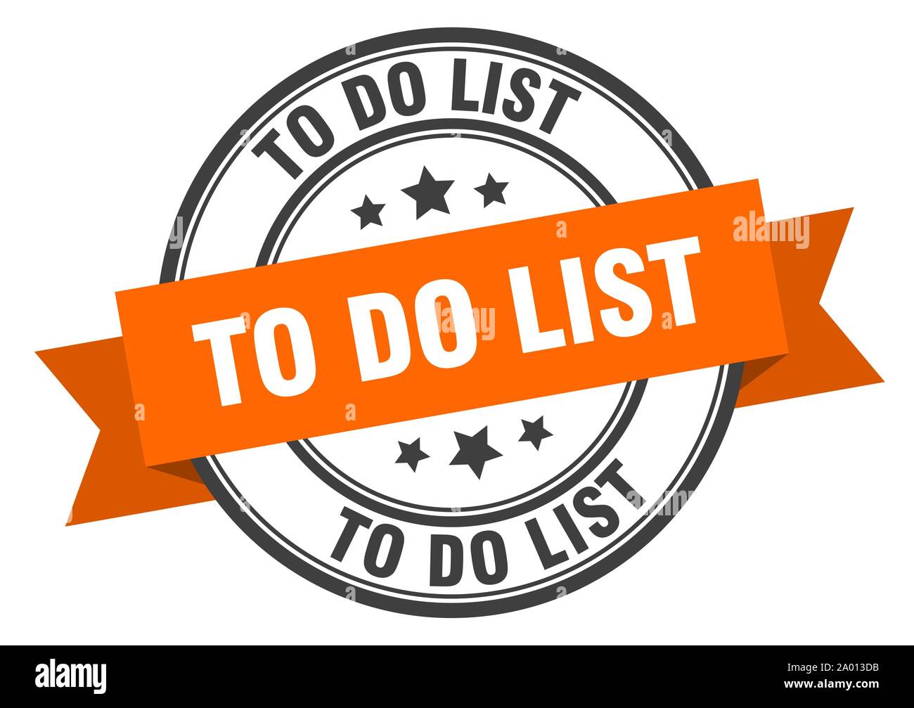 to do list label. to do list orange band sign. to do list Stock Vector ...