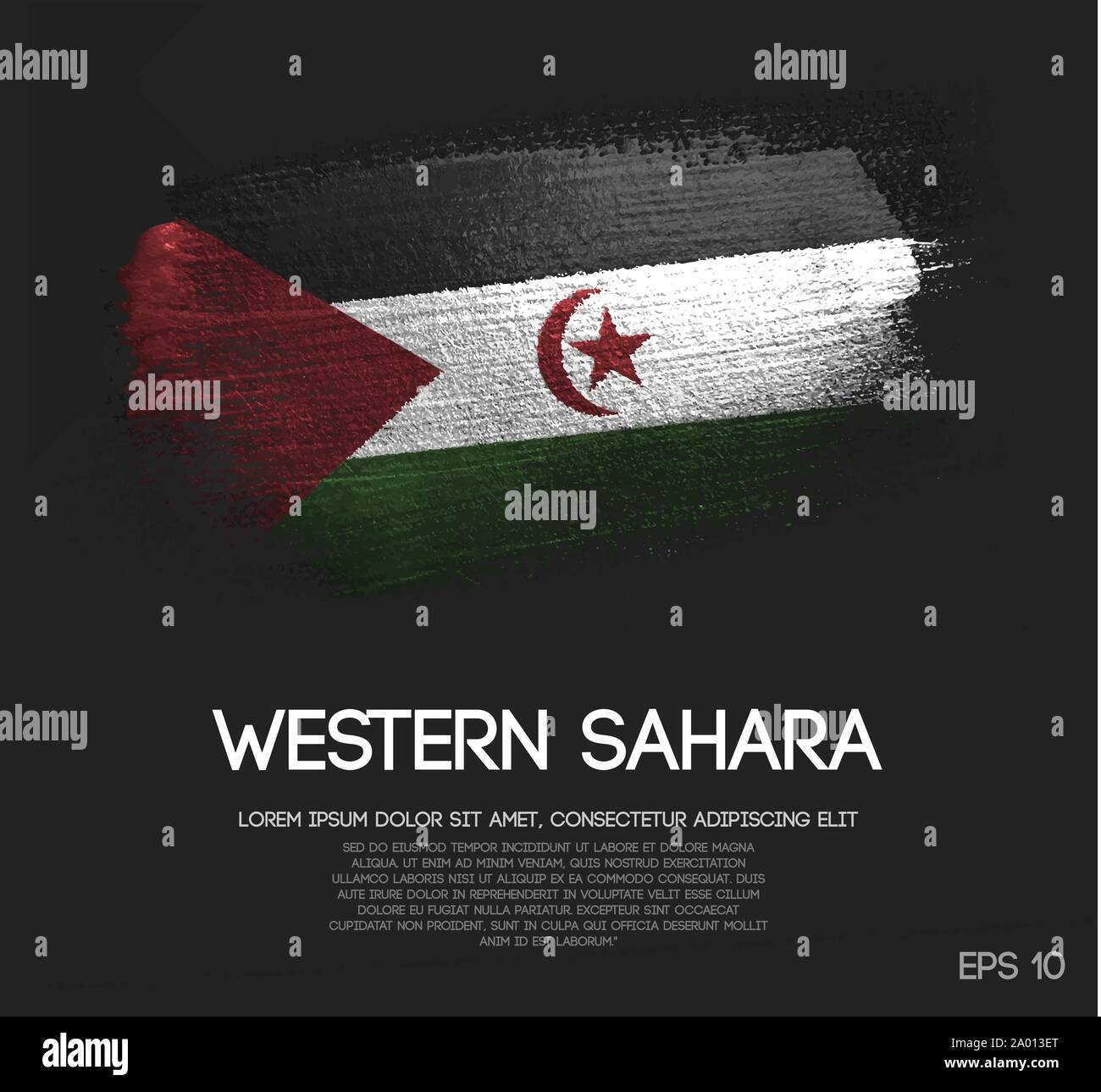 Sahrawi Flag Made of Glitter Sparkle Brush Paint Vector Stock Vector ...