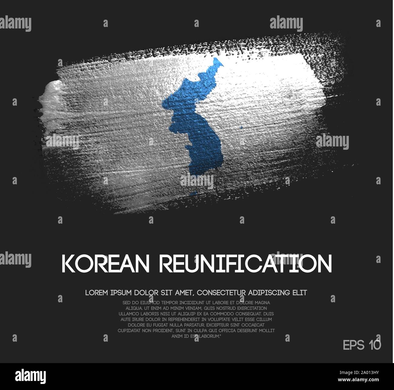 Unification Flag of Korea Made of Glitter Sparkle Brush Paint Vector ...