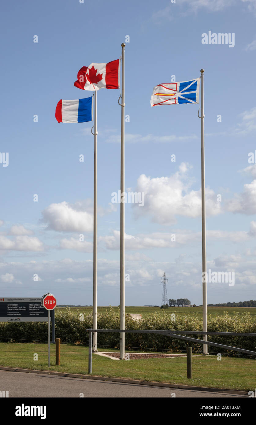 the newfoundland ww1 memorial at beaumont hamel france Stock Photo - Alamy