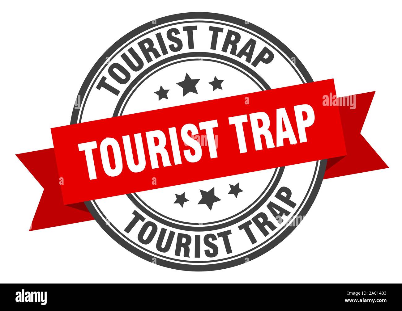 tourist trap label. tourist trap red band sign. tourist trap Stock ...