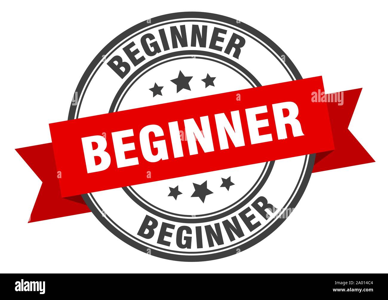 beginner label. beginner red band sign. beginner Stock Vector Image ...