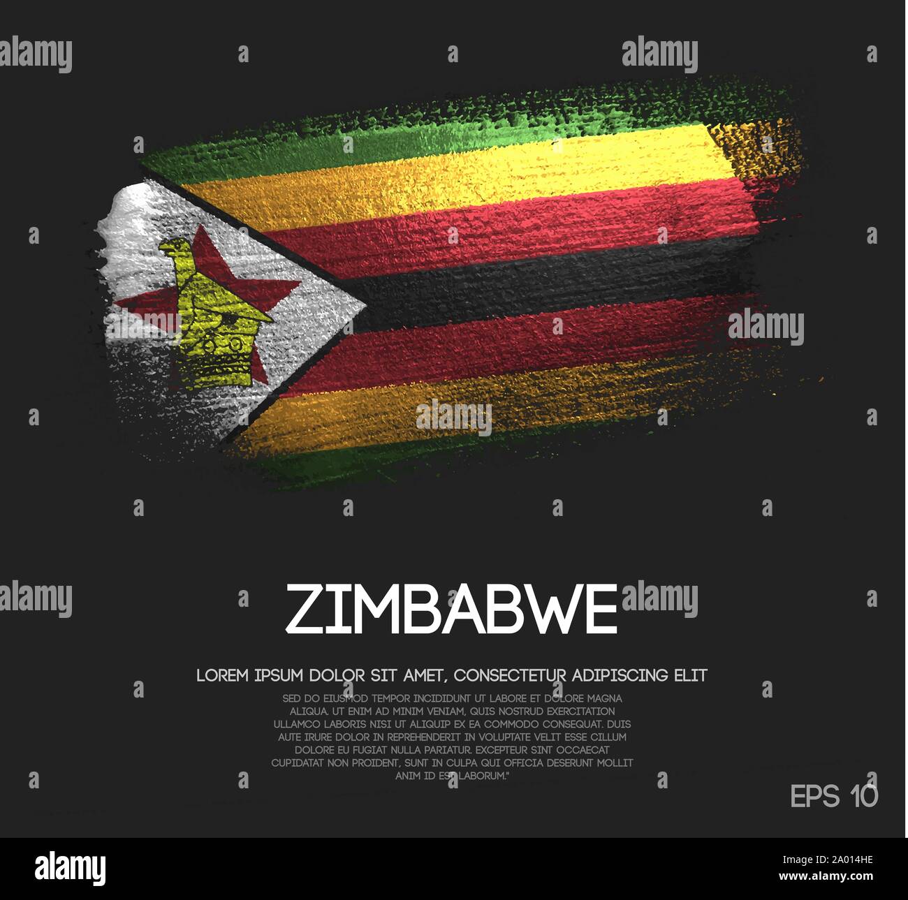 Zimbabwe Flag Made of Glitter Sparkle Brush Paint Vector Stock Vector ...