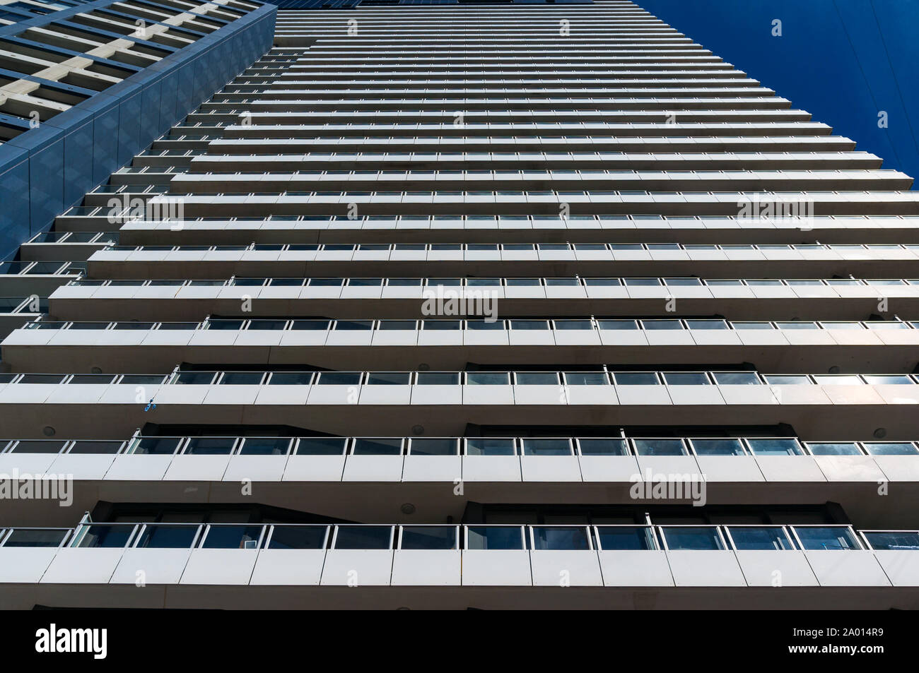 Contemporary modern building exterior of expressionless, standardized ...