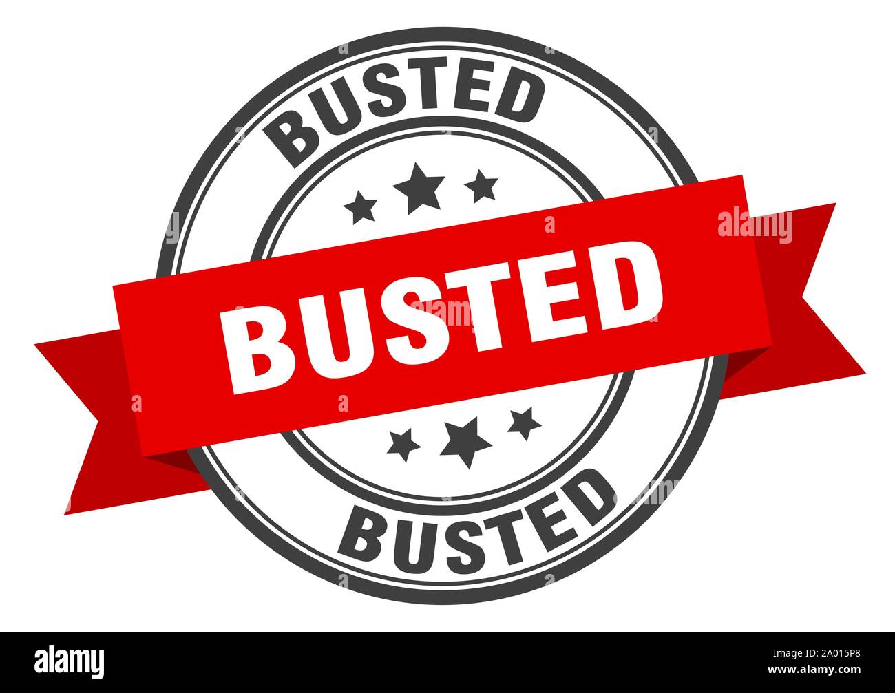 busted label. busted red band sign. busted Stock Vector Image & Art - Alamy