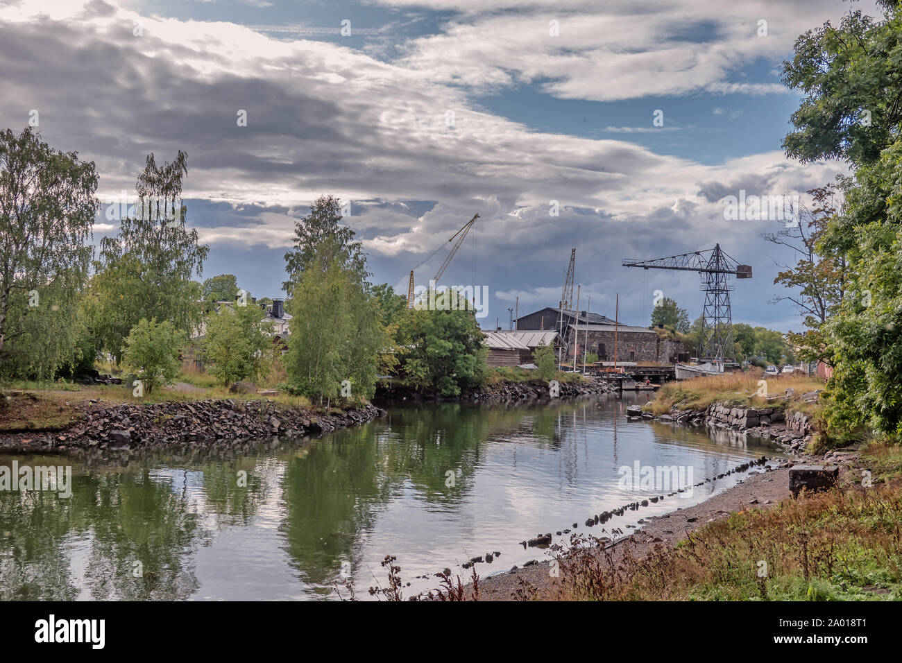 Abandoned shipyard on Suomenlinna Unesco Islands near Helsinki, Finland ...