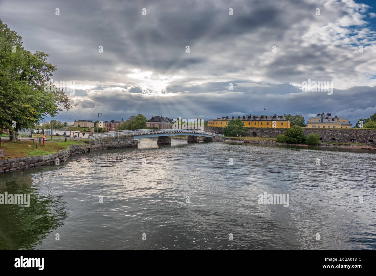 Suomenlinna islands Unesco heritage with forts and bridges outside ...